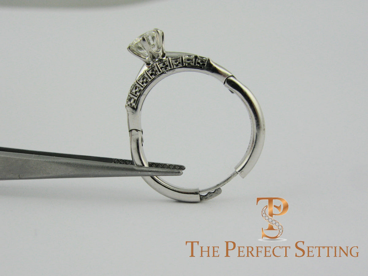 Destroyed Engagement Ring Repaired with Dual Adjustable Shank for Enla ...
