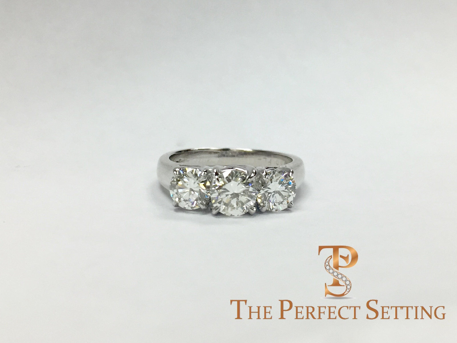 Custom Three Stone Diamond Trellis Engagement Ring | Platinum Setting ...