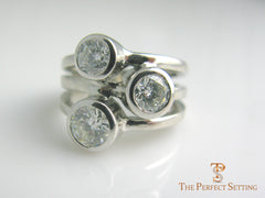 Three Stone Bezel Ring | Diamond Gemstone Setting | 14K 18K Gold | The ...
